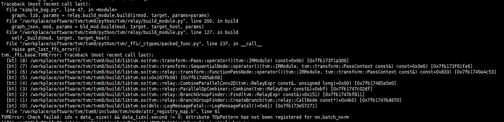 Compilation failed, when I set parameter disabled_pass = ['SimplifyInference'] in tvm.transform ...