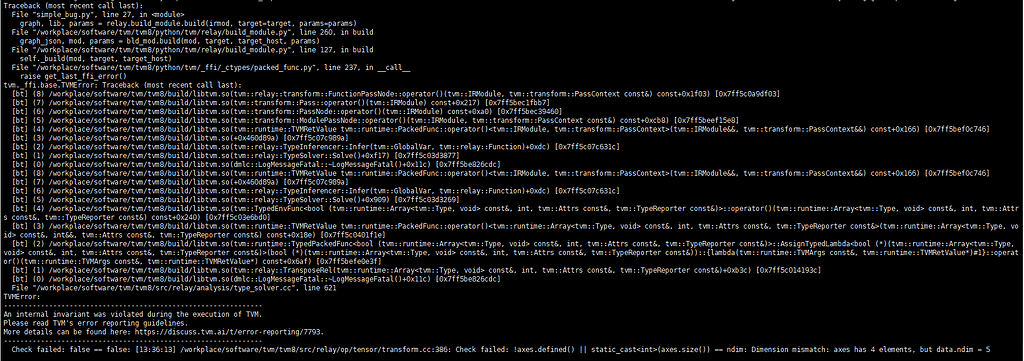 Check failed: !axes.defined() || static_cast (axes.size()) == ndim: Dimension mismatch ...