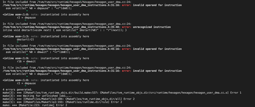 TVM runtime for Hexagon breaks in main branch - Troubleshooting - Apache TVM Discuss